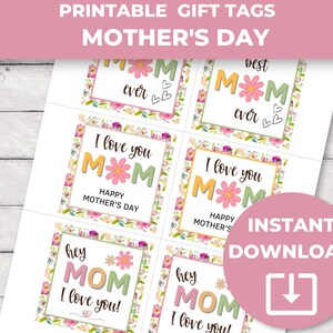 Mothers Day Gift Tags Printable, Gift Tags for Mom, Best Mom Ever Tag ...