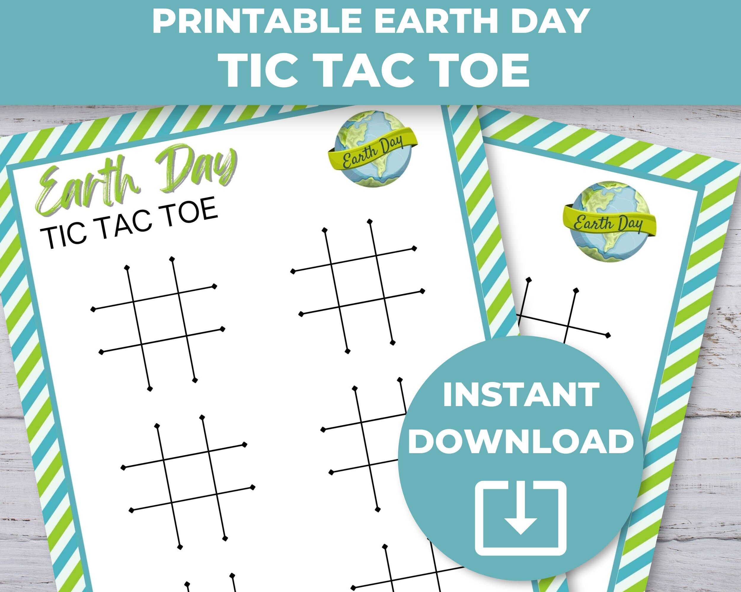 Earth Day Tic Tac Toe Game, Printable Earth Day Game for Kids ...