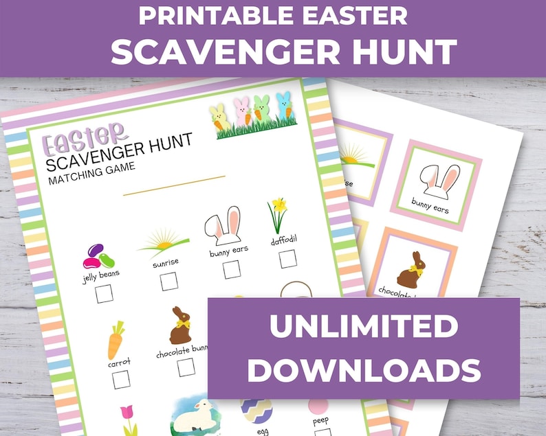 Easter Scavenger Hunt, Printable Easter Kids Activity, Classroom ...