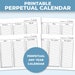 Printable Perpetual Calendar, Undated Calendar Printable, Year at A ...