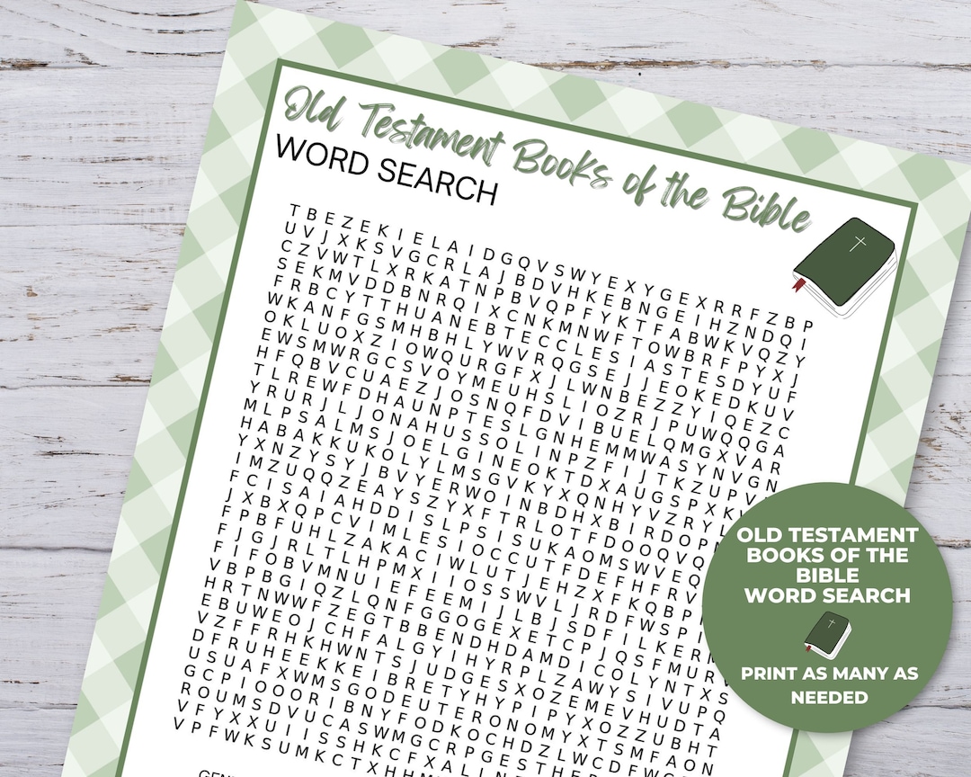 Old Testament Books of the Bible Word Search Game, Bible Activities for ...