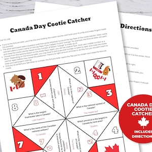 Cootie Catcher, Canada Day Games, Canada Day Printable, Kids Summer ...
