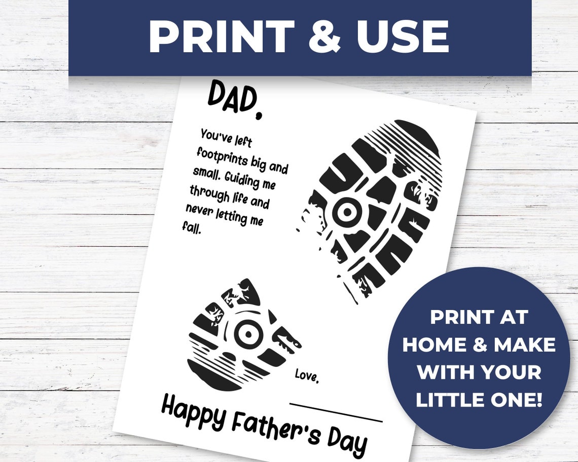 Fathers Day Foot Print Craft, Fathers Day Foot Print Art, Fathers Day ...