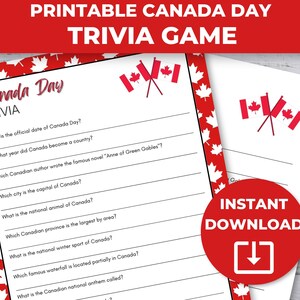 Canada Day Trivia, Printable Canada Day Games, July 1st Games, Kids ...