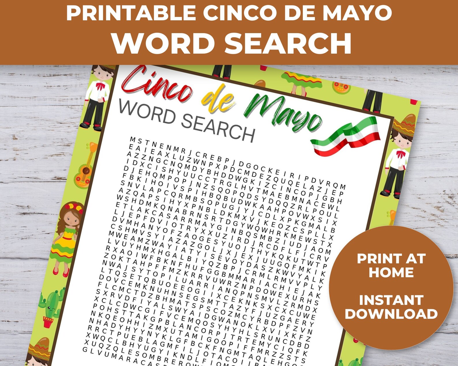 Cinco De Mayo Word Search, Word Puzzles Printable, Mexican Party Games ...