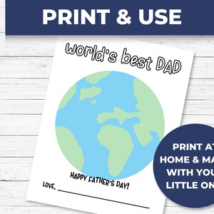 Worlds Best Dad Handprint Craft, Father's Day Handprint Keepsake ...