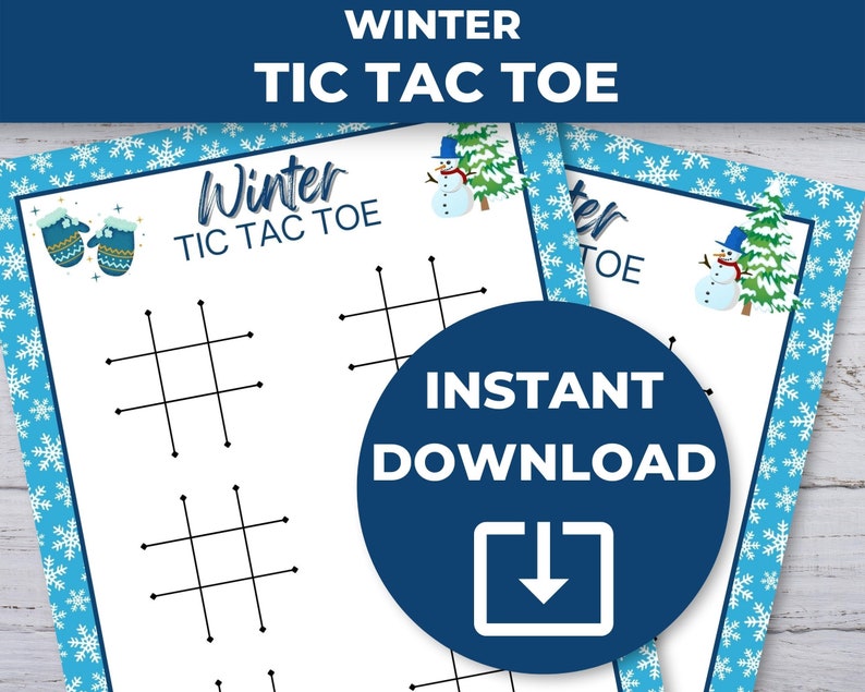 Winter Tic Tac Toe Game, Printable Winter Game for Kids, Classroom ...