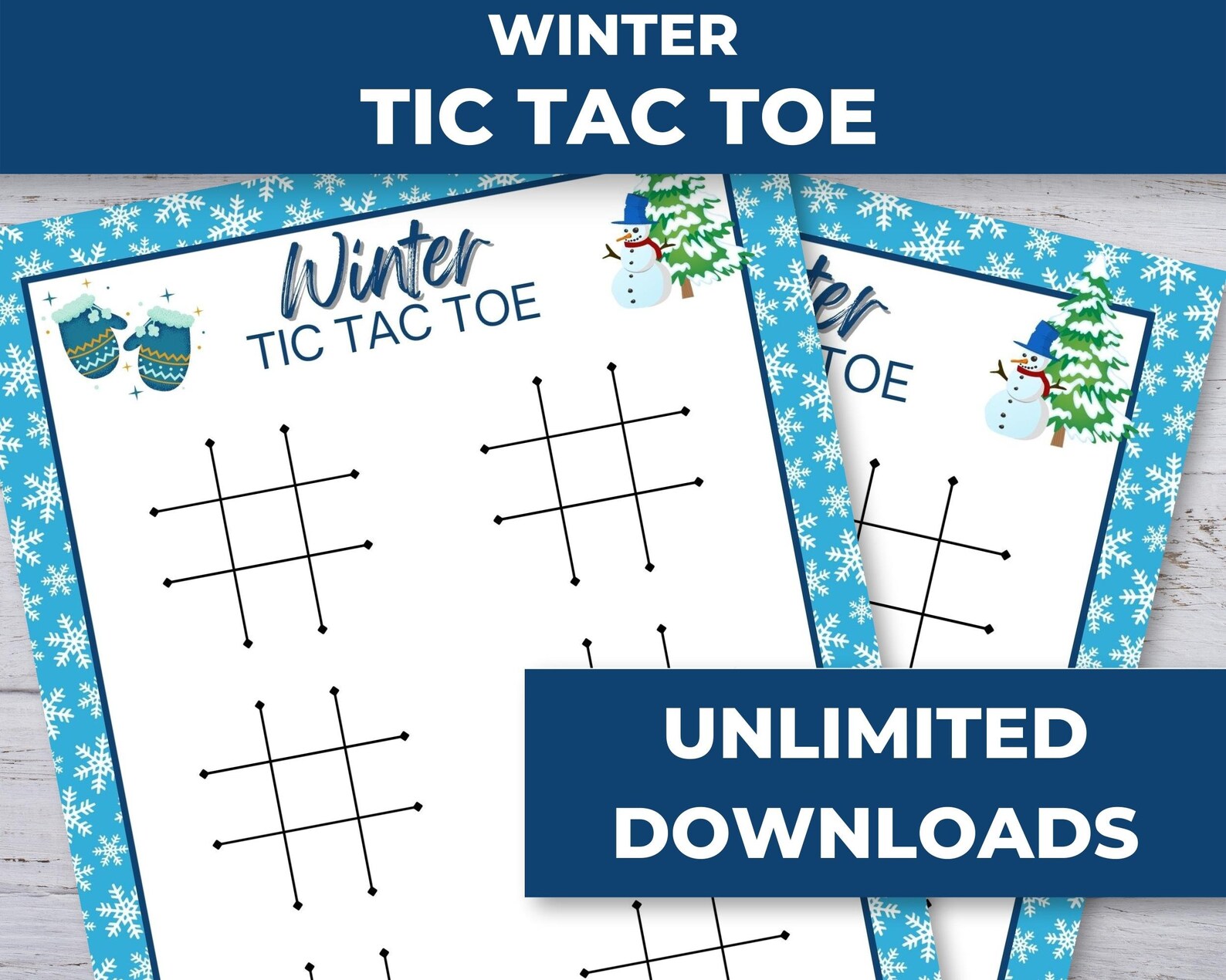 Winter Tic Tac Toe Game, Printable Winter Game for Kids, Classroom ...