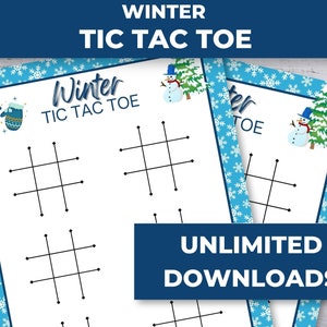 Winter Tic Tac Toe Game, Printable Winter Game for Kids, Classroom ...