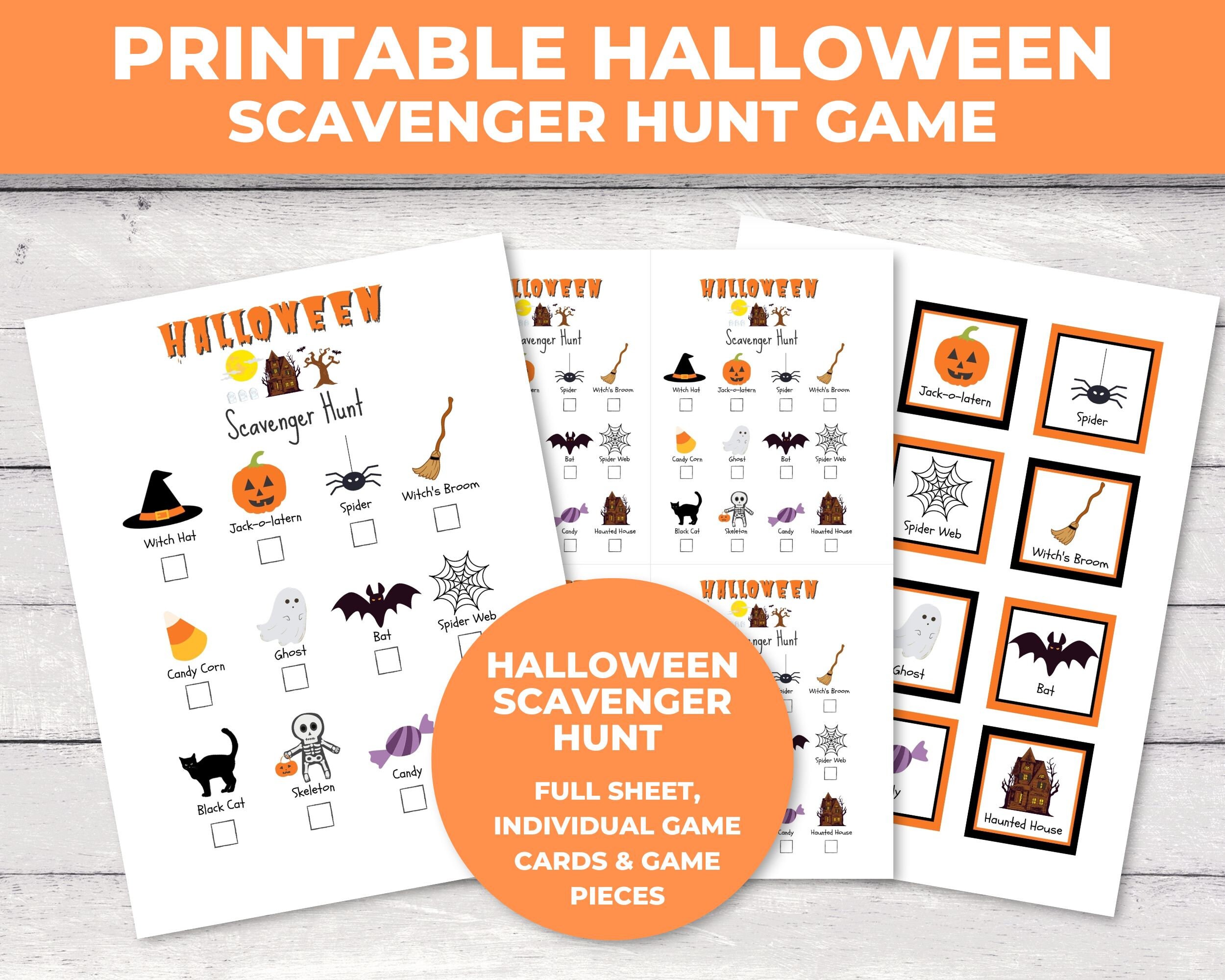 Halloween Scavenger Hunt, Printable Halloween Kids Activity, Halloween ...
