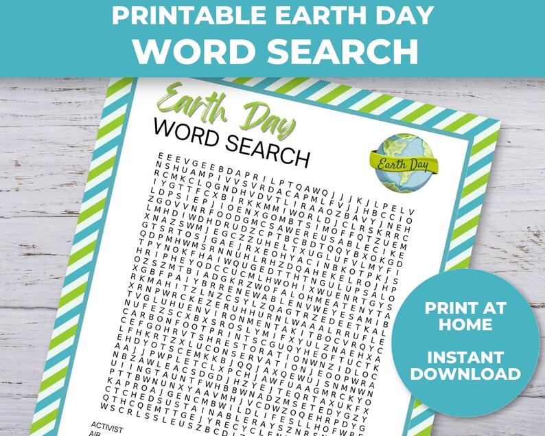 Earth Day Word Search Game, Earth Day Game Kids, Earth Day Activity ...