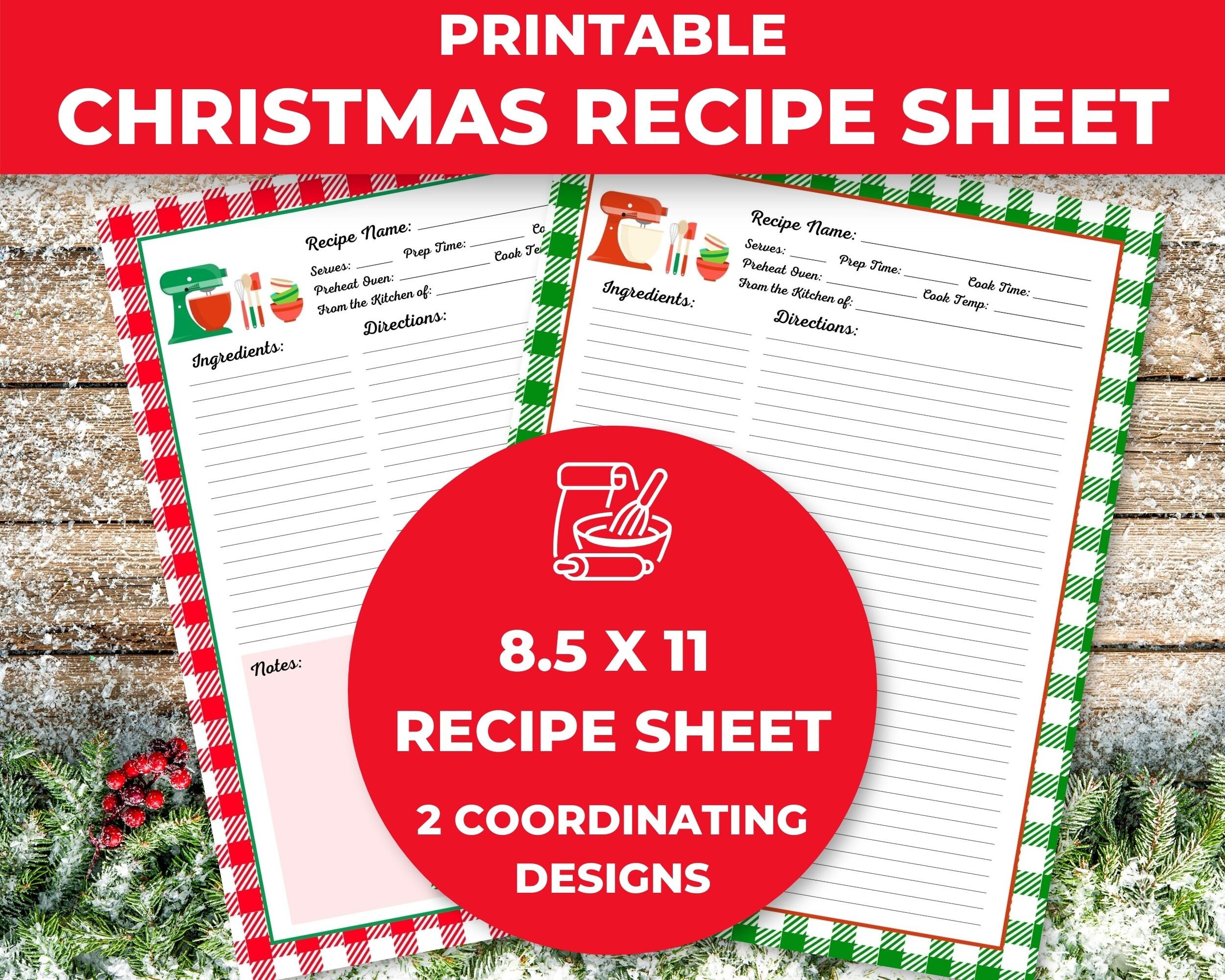 Printable Recipe Page Recipe Page Template Recipe Binder - Etsy Canada