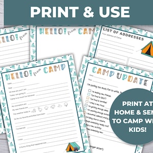 Camp Stationery Printable, Letter From Camp, Camp Letter Printable ...