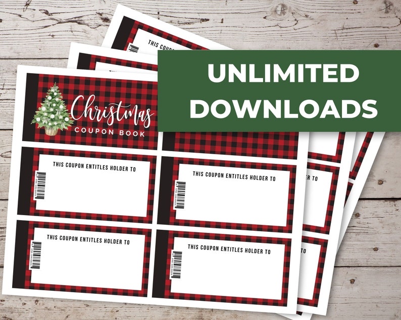 Christmas Coupon Book Editable Printable Template Canva - Etsy
