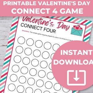 Valentine Connect 4 Game, Printable Valentines Day Game for Kids ...