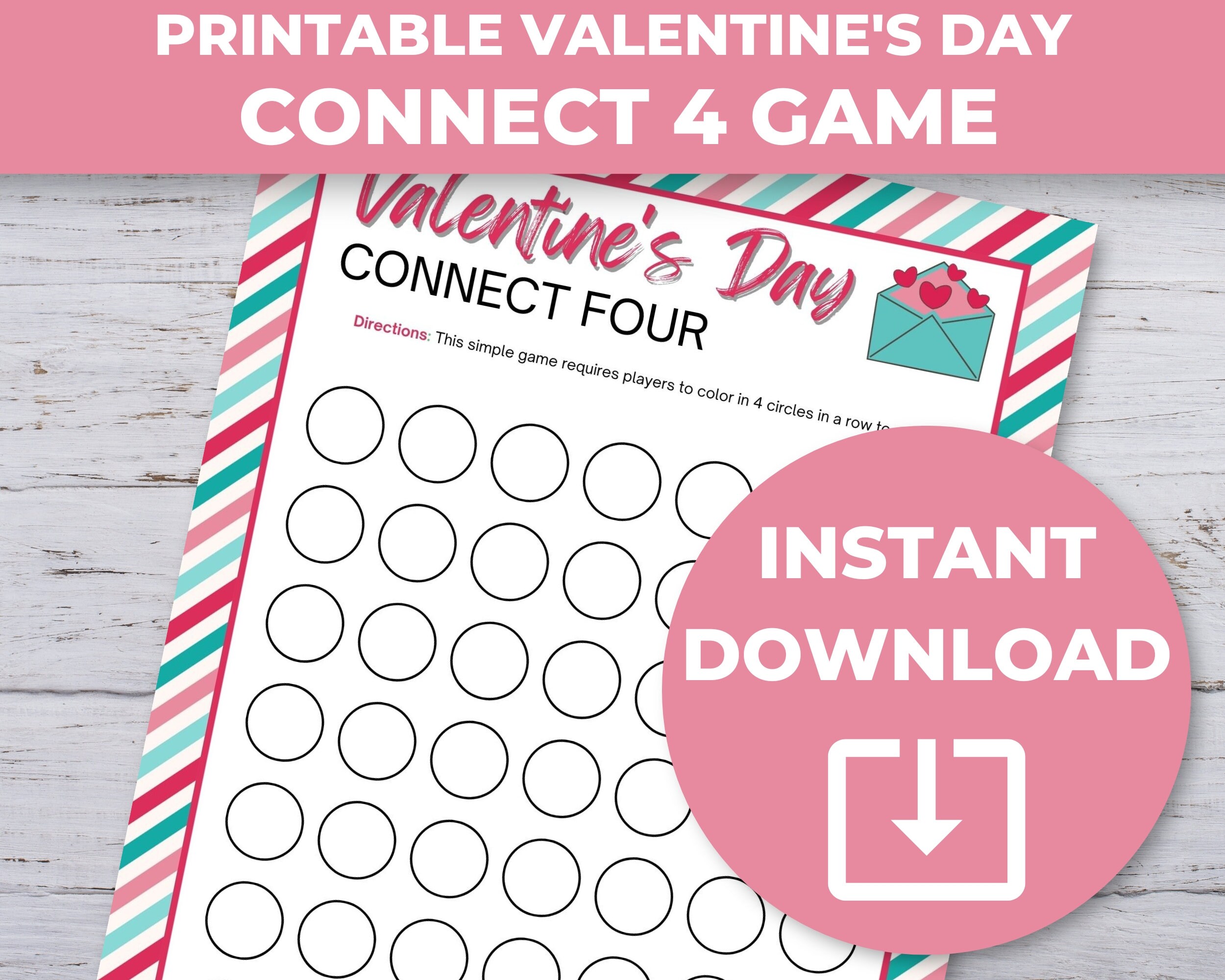 Valentine Connect 4 Game, Printable Valentines Day Game for Kids ...