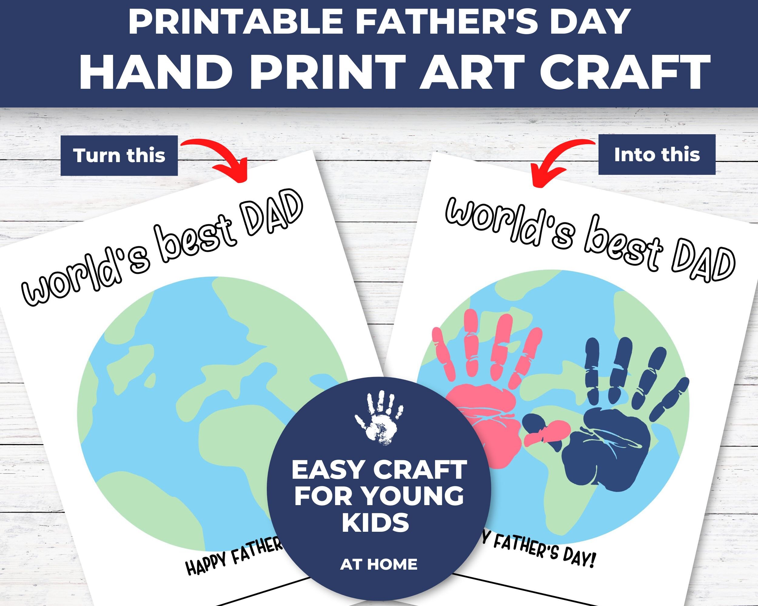 Worlds Best Dad Handprint Craft, Father's Day Handprint Keepsake ...
