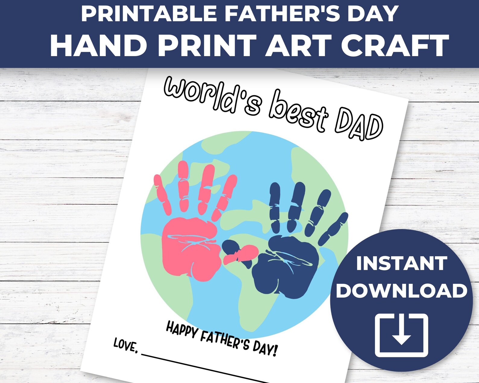 Worlds Best Dad Handprint Craft, Father's Day Handprint Keepsake ...