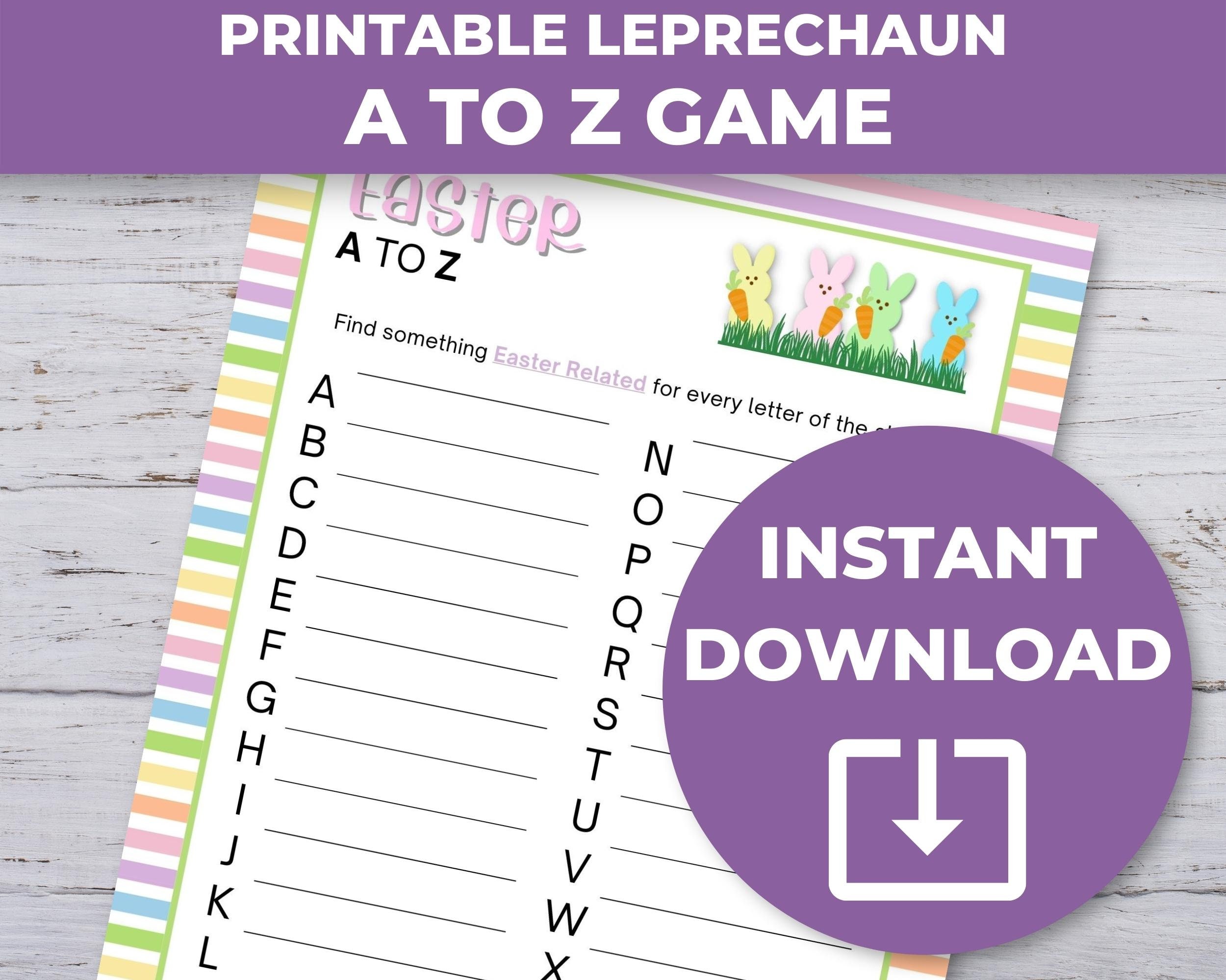 Easter A to Z Game, Printable Easter Games for Kids, Classroom Activity ...
