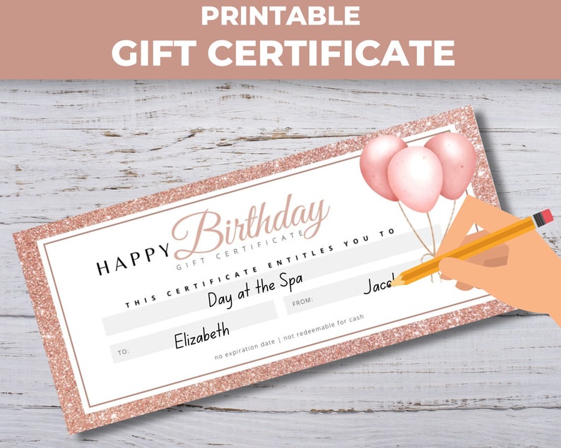 Birthday Gift Certificate Template, Gift Certificate Template Birthday ...