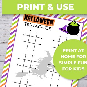 Halloween Tic Tac Toe Game, Printable Halloween Game for Kids ...