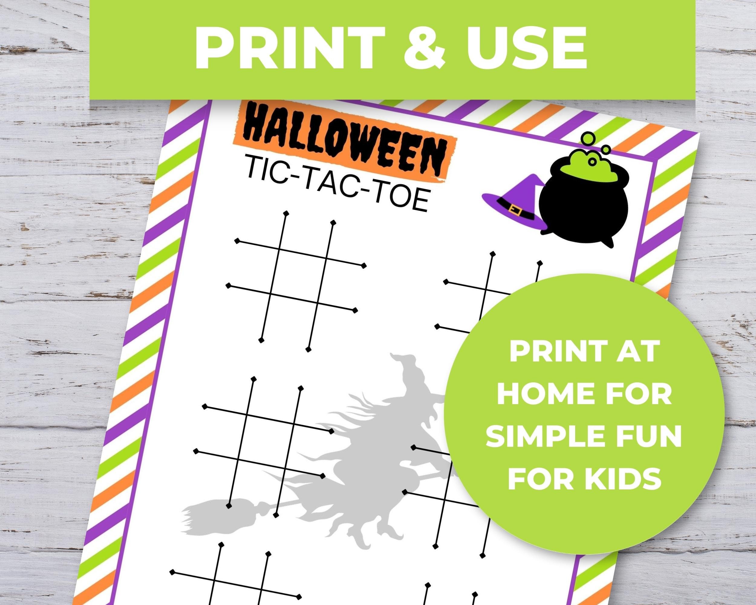 Halloween Tic Tac Toe Game, Printable Halloween Game for Kids ...