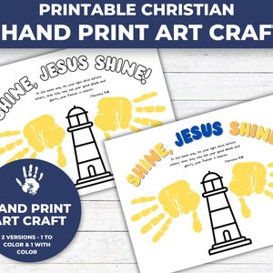 Shine Jesus Shine Art, Handprint Keepsake Art, Christian Homeschool ...