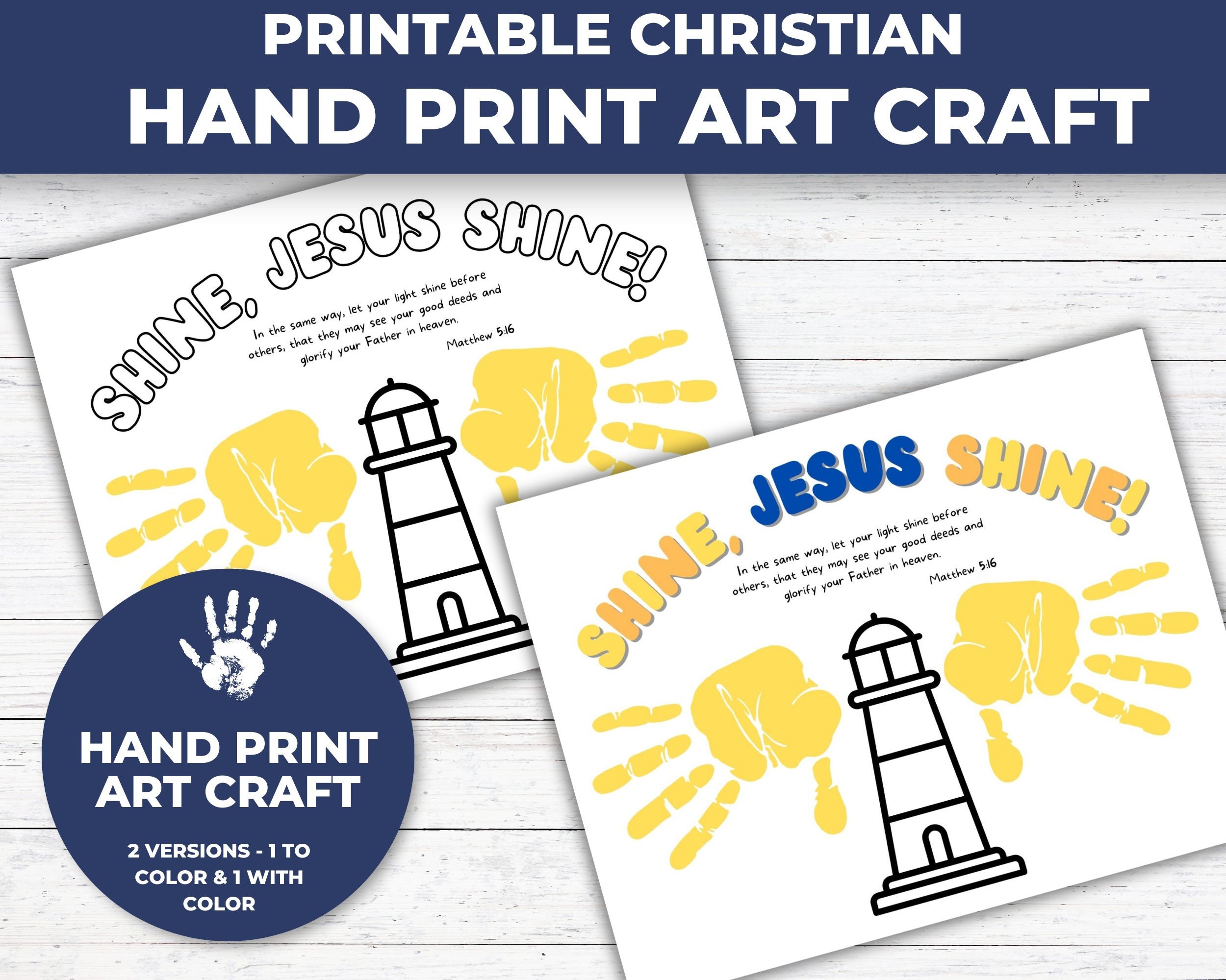 Shine Jesus Shine Art, Handprint Keepsake Art, Christian Homeschool ...