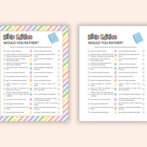 Would You Rather Bible Edition, Printable Bible Games, Church Activity ...
