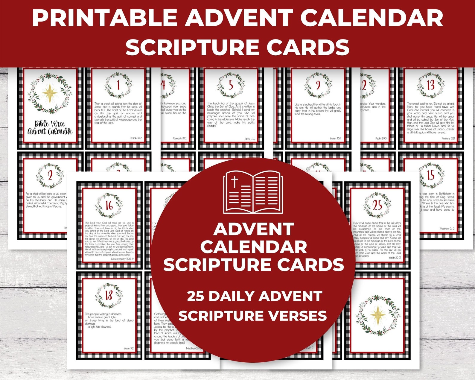 Advent Scripture Cards, Bible Verses Cards, Prayer Cards,printable ...