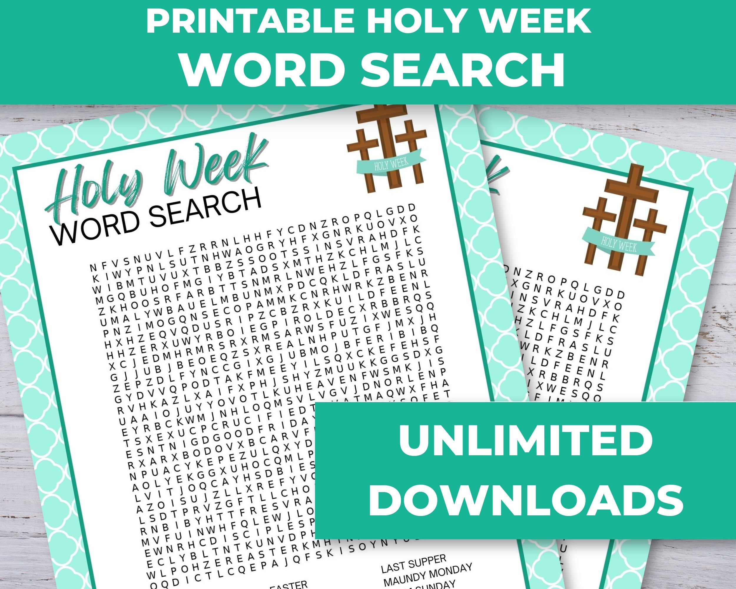 Holy Week Word Search, Easter Activity, Christian Easter, Holy Week for ...