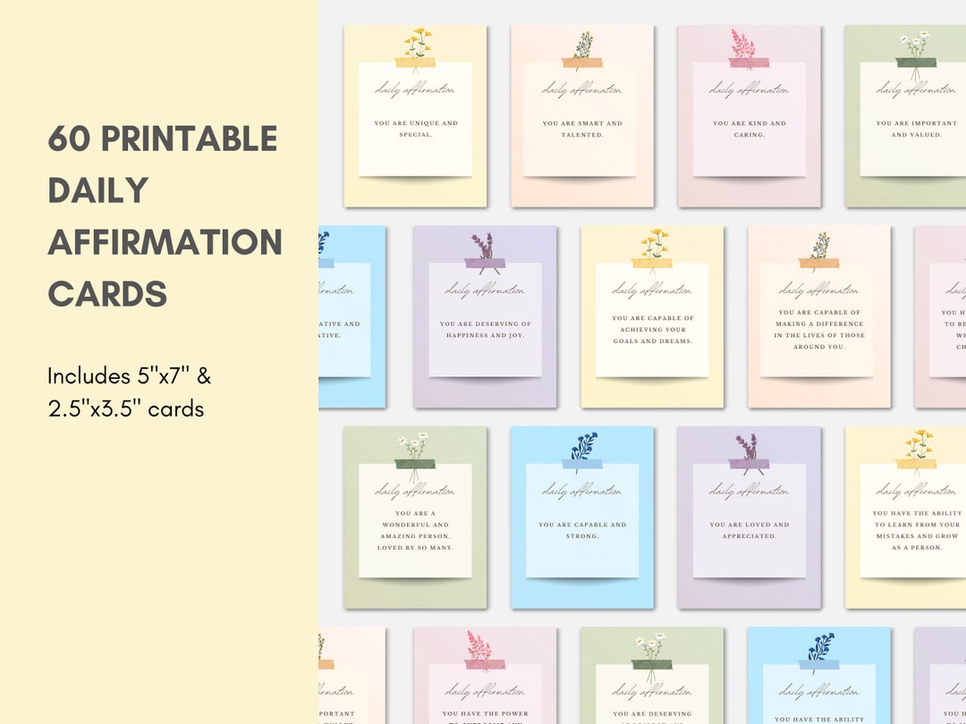 Positive Affirmation Card, Positive Daily Affirmation, Printable Cards ...