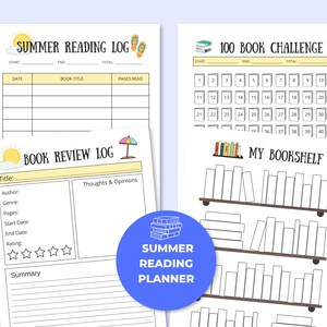 Summer Reading Challenge Printable, Summer Reading Log for Kids ...