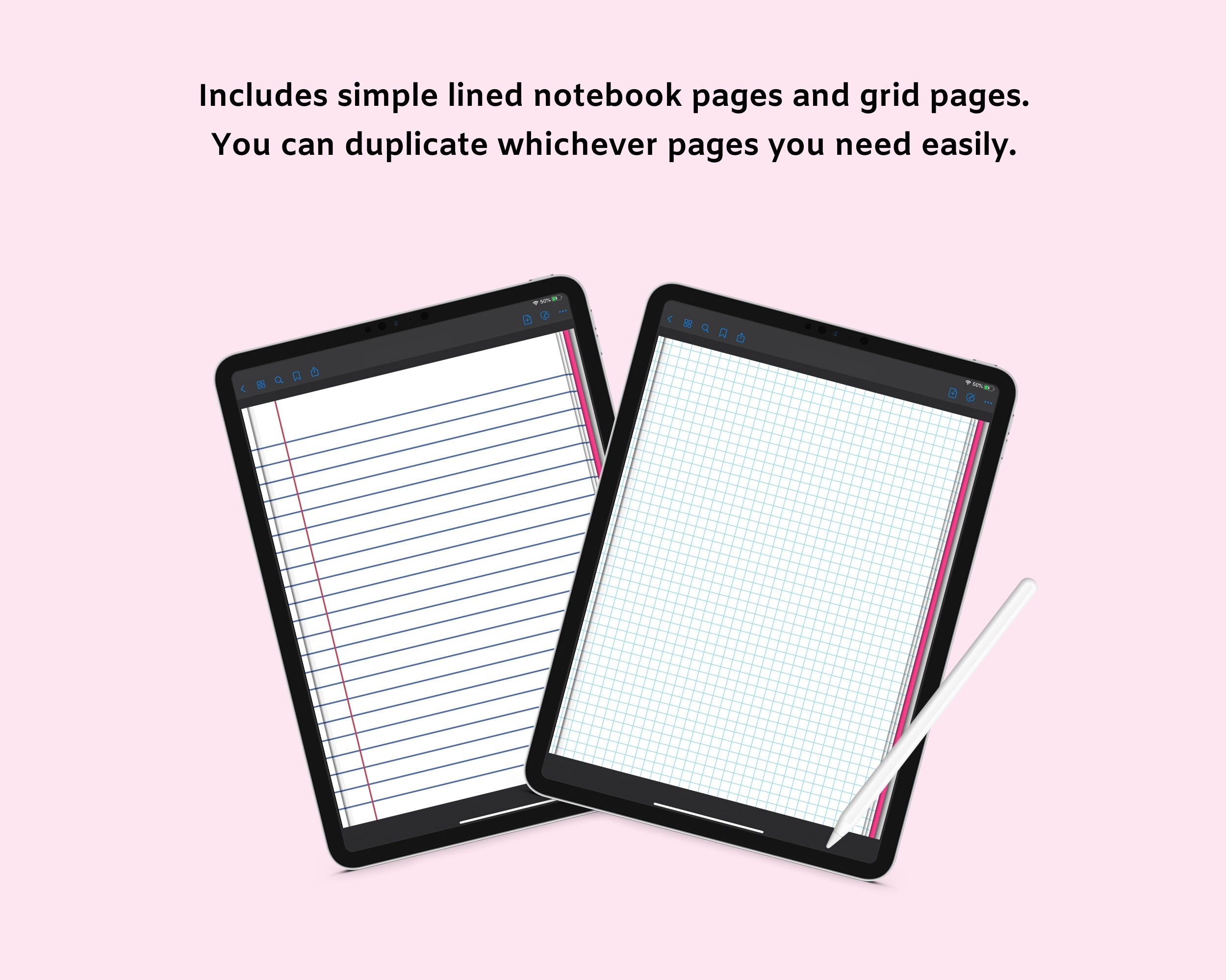 Pink Digital Composition Notebook iPad Notebook Digital - Etsy