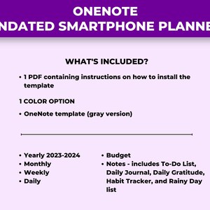 Onenote Digital Planner, Onenote Planner Undated, Digital Planner Phone ...