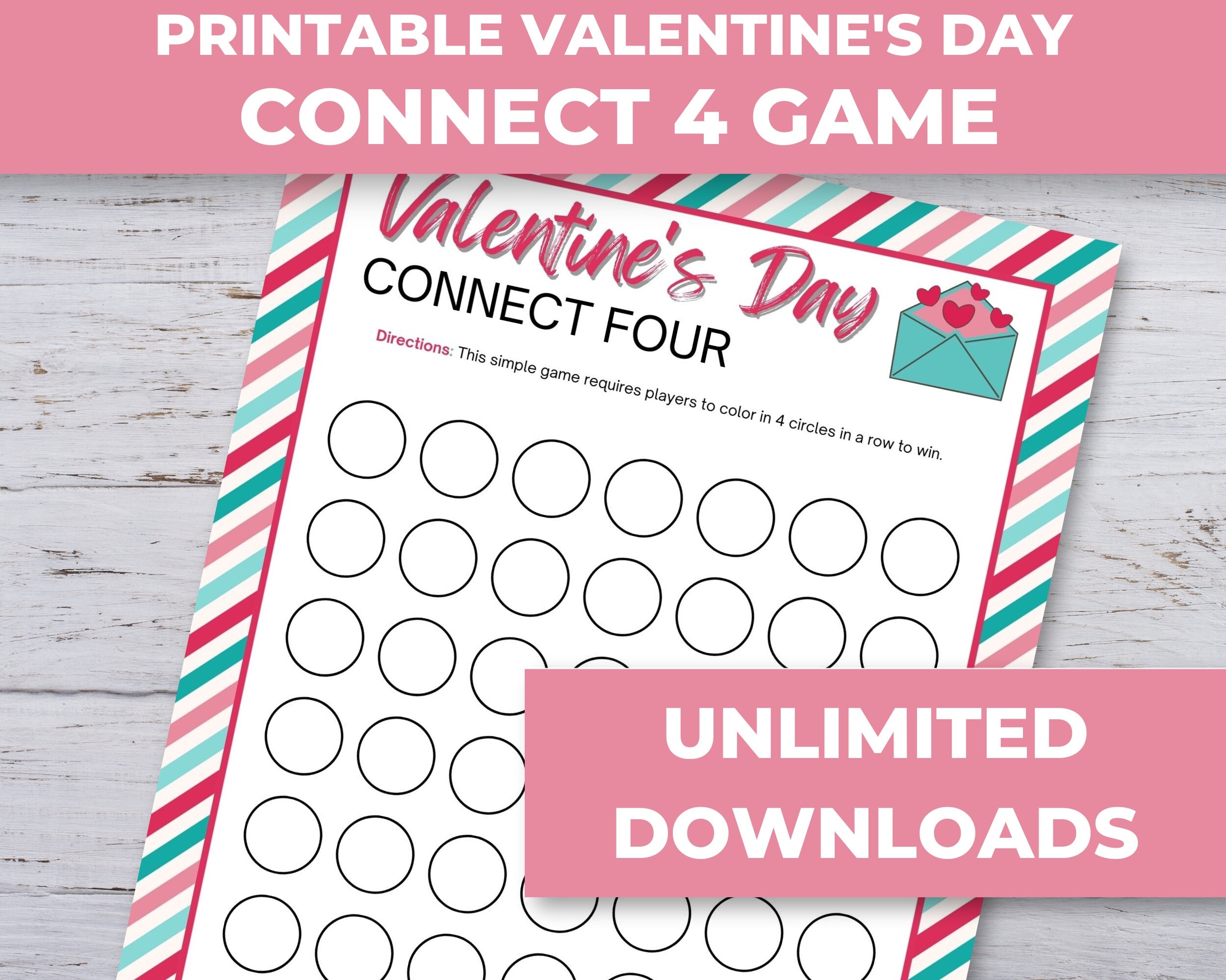 Valentine Connect 4 Game, Printable Valentines Day Game for Kids ...