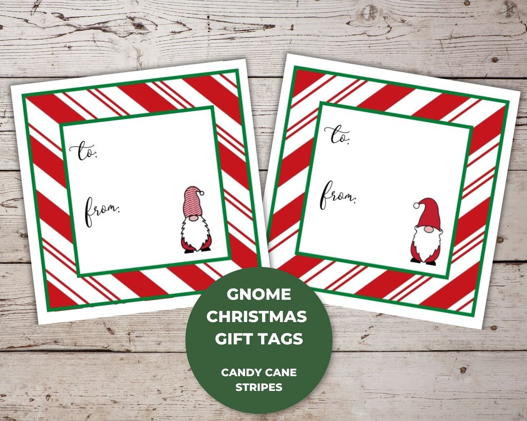 Gnome Gift Tag, Printable Gift Tags, Gnome Christmas Cards, Printable ...