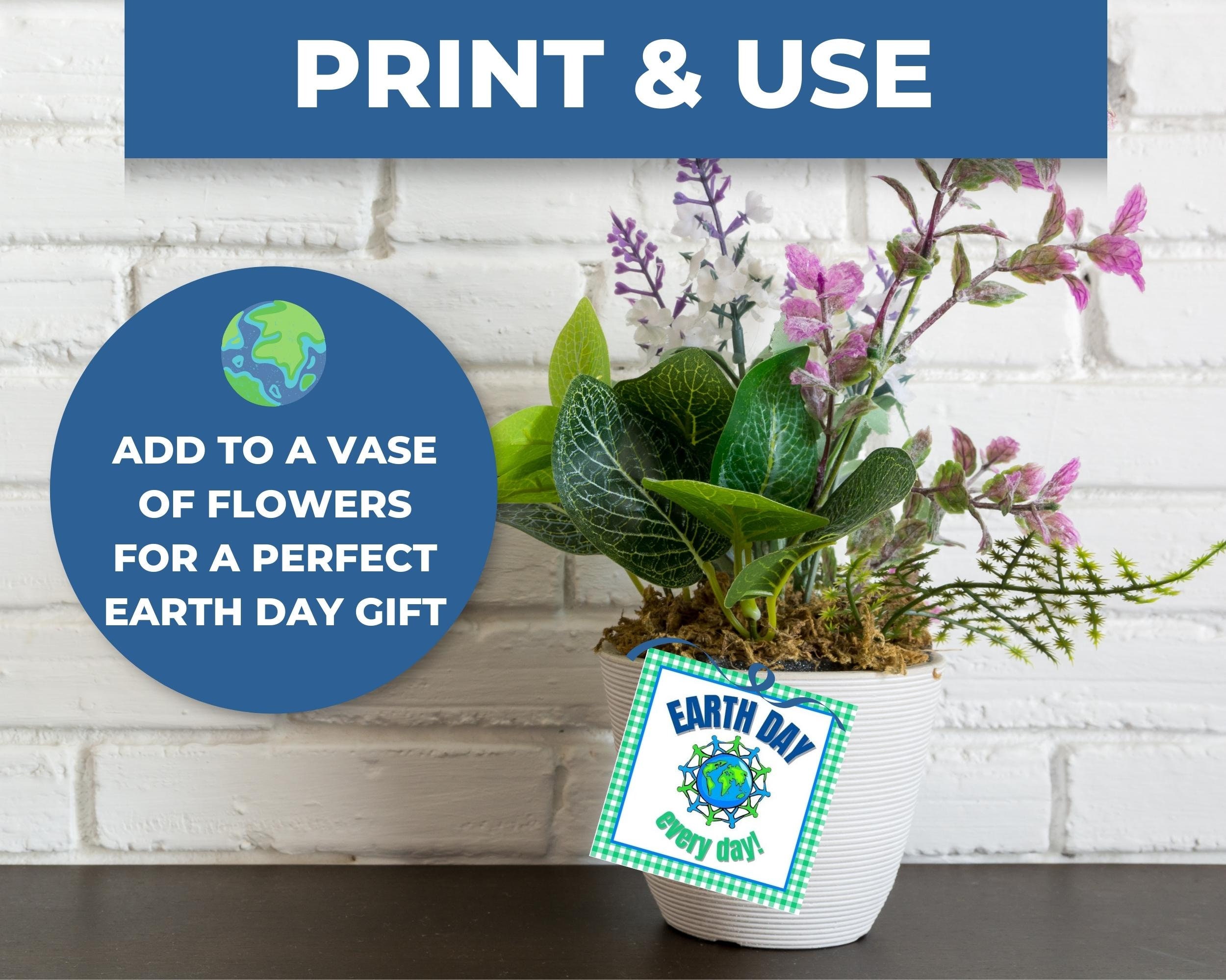 Earth Day Printable Tags, Earth Day Every Day, Earth Day Gift Tag ...