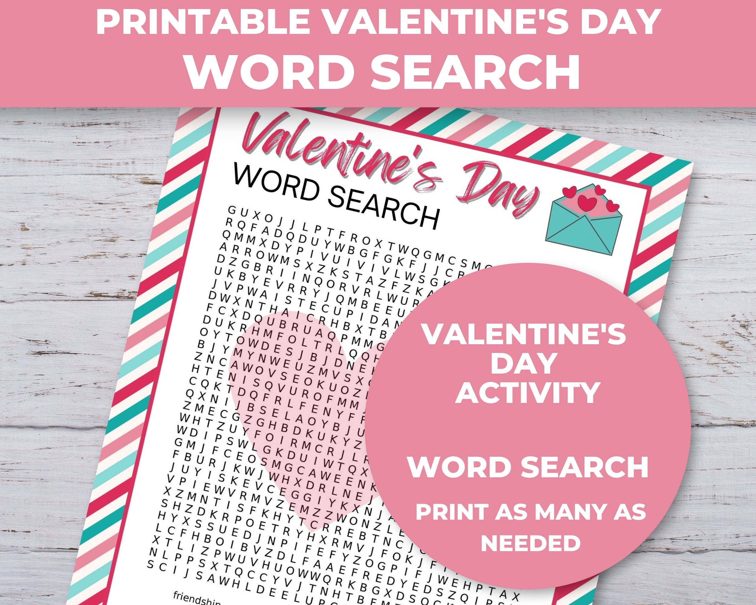 Valentine Word Search Printable, Valentine Printable Games for Kids ...
