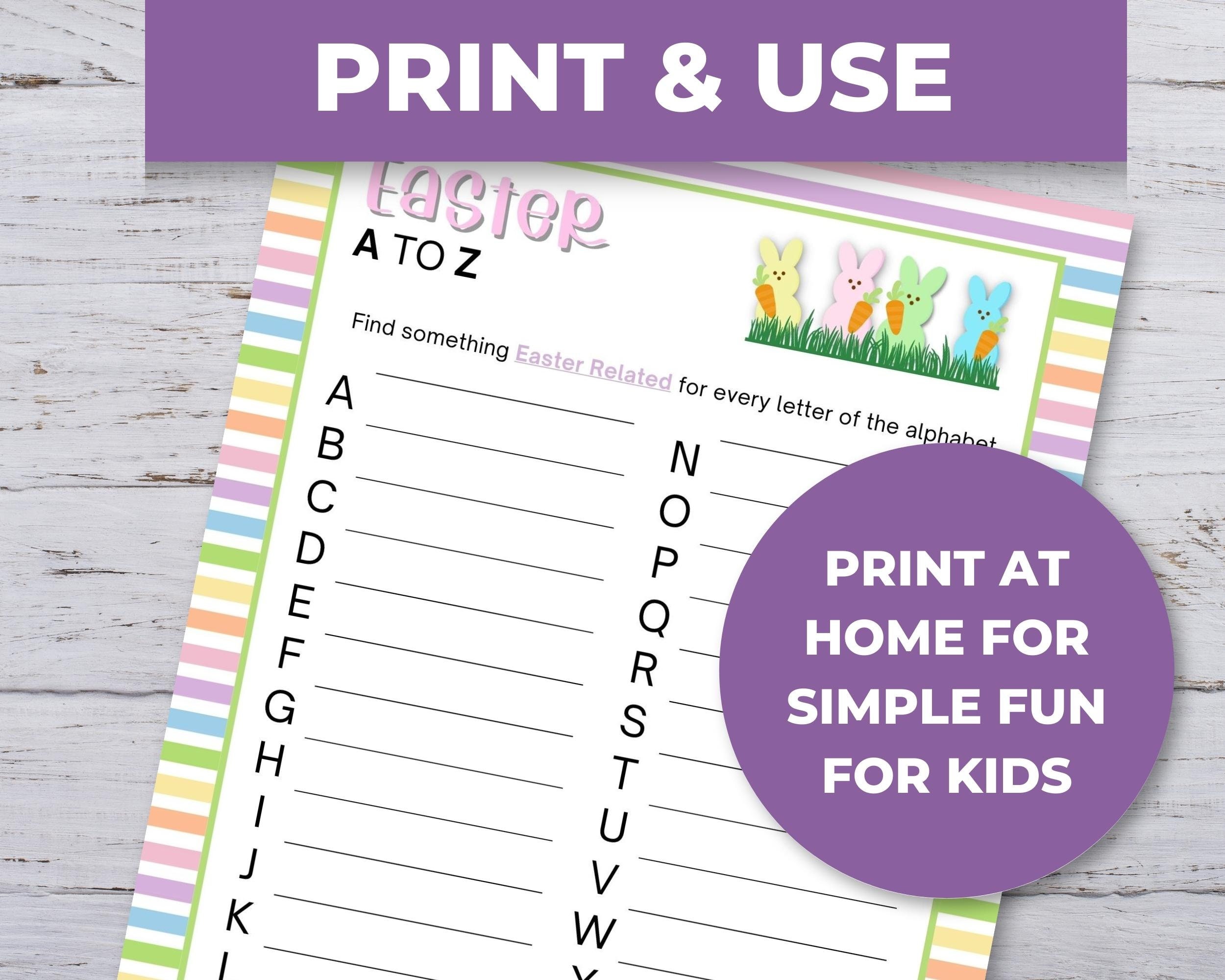 Easter A to Z Game, Printable Easter Games for Kids, Classroom Activity ...