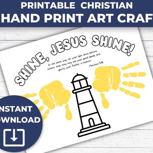 Shine Jesus Shine Art, Handprint Keepsake Art, Christian Homeschool ...