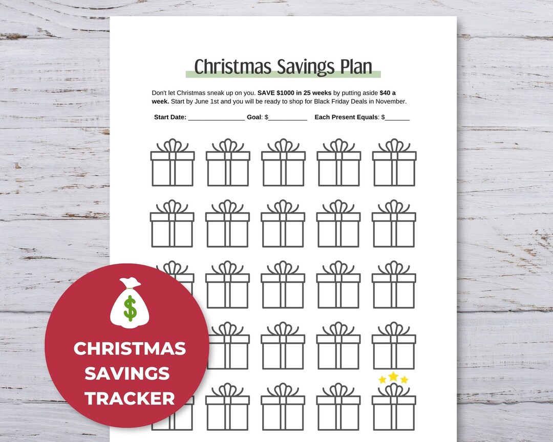 Christmas Savings Tracker Printable, Holiday Savings Tracker, Cash ...