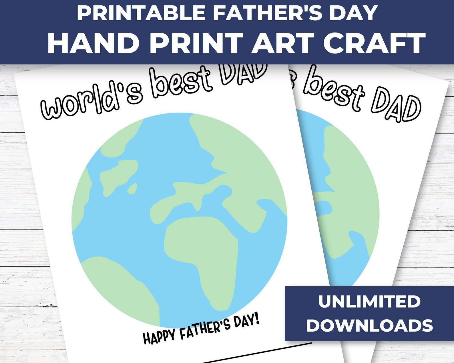 Worlds Best Dad Handprint Craft, Father's Day Handprint Keepsake ...