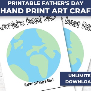 Worlds Best Dad Handprint Craft, Father's Day Handprint Keepsake ...