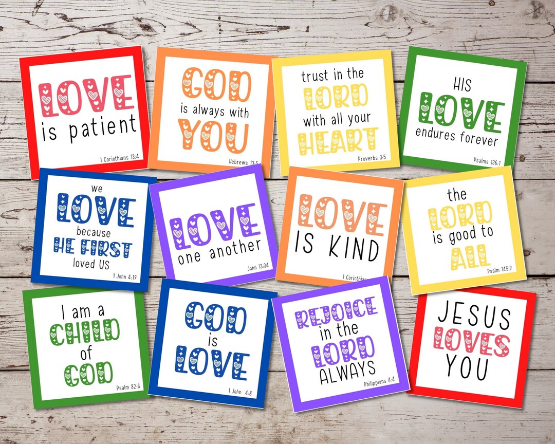 Lunch Box Notes for Kids, Printable Christian Lunch Box Notes, Bible ...