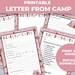 Printable Letter From Camp, Camp Letter Stationery, Fill in the Blank ...