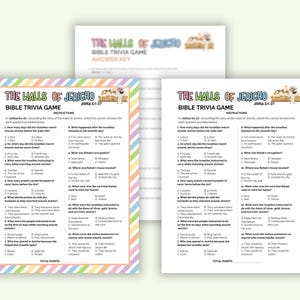 The Walls of Jericho Bible Story Activity, Bible Trivia Game for Kids ...