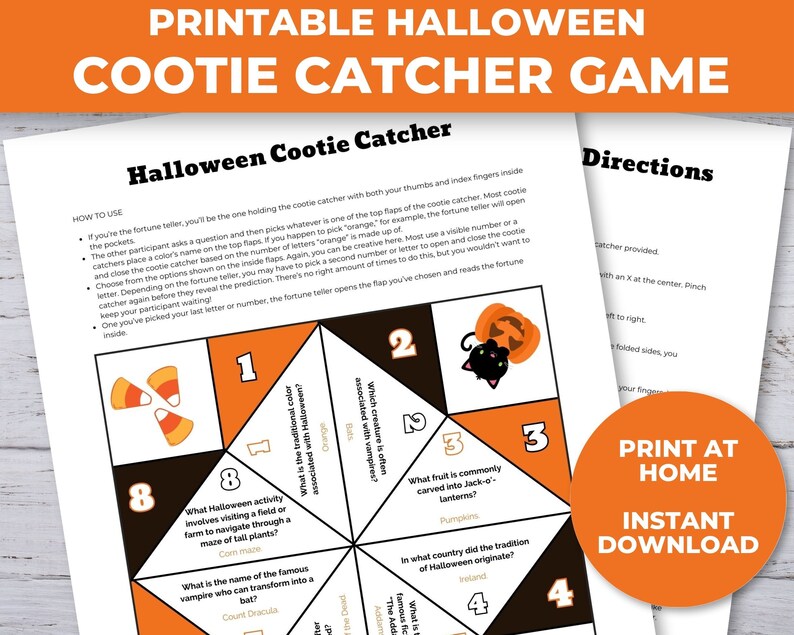 Cootie Catcher, Halloween Games, Halloween Printable, Classroom ...