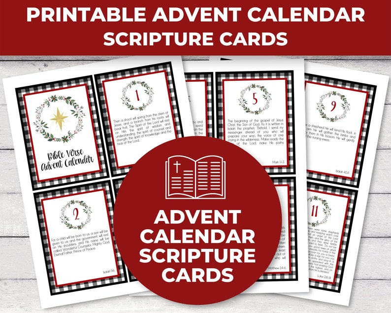 Advent Scripture Cards, Bible Verses Cards, Prayer Cards,printable ...