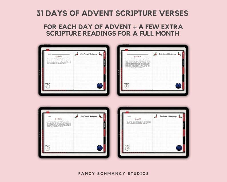 Digital Advent Prayer Journal, Scriptures Verses for Advent, Christmas ...